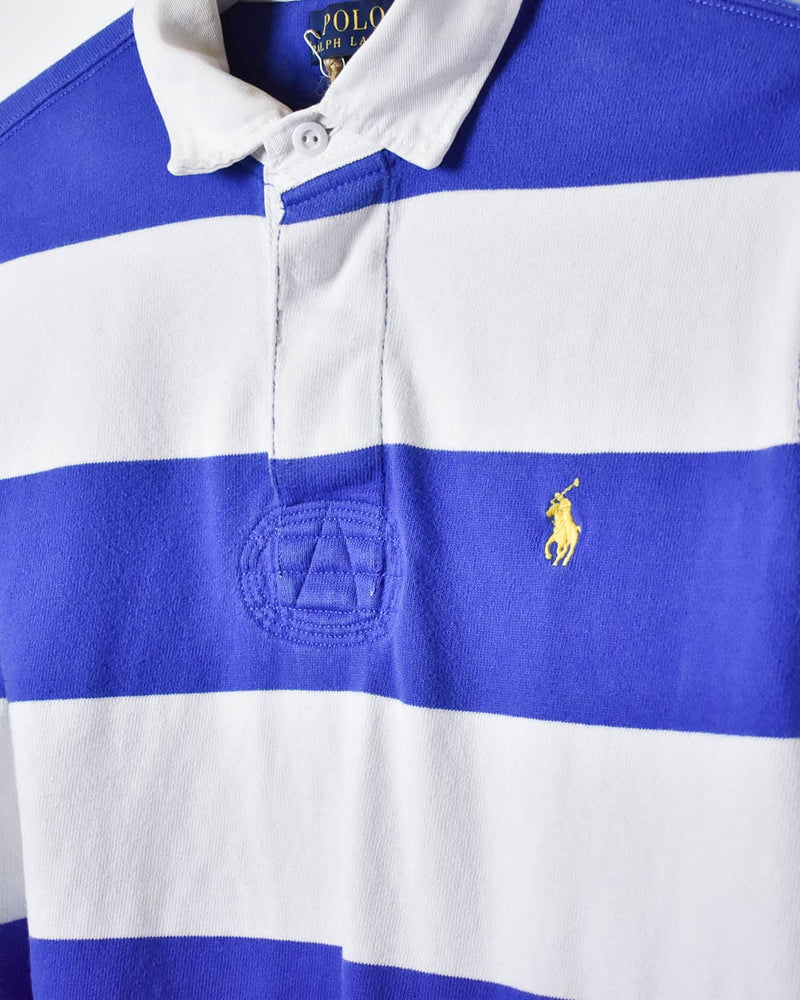 Vintage 00s Blue Ralph Lauren Rugby Shirt - Medium Cotton– Domno Vintage