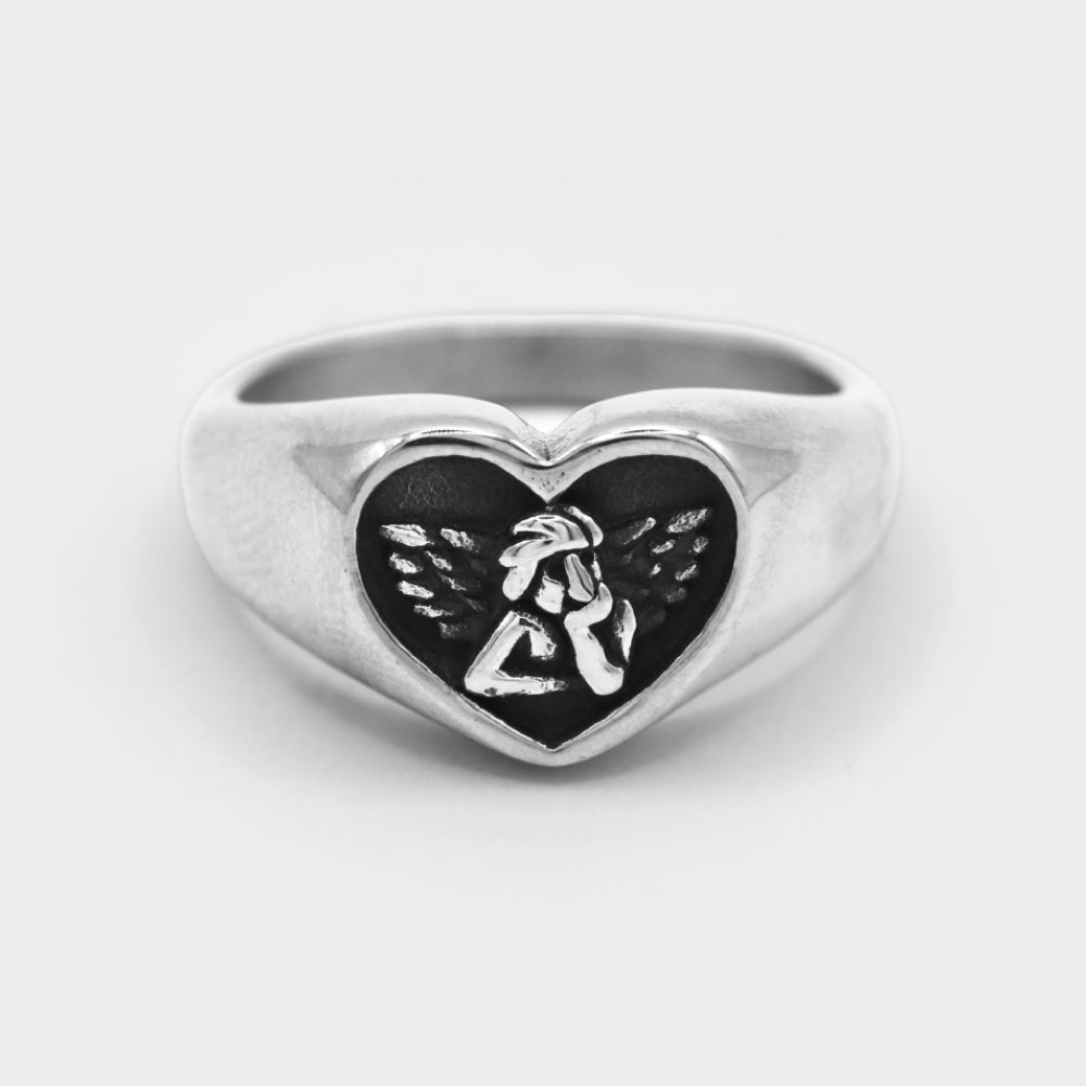 Cherub Ring – Silver | Angel Heart | – Domno Vintage