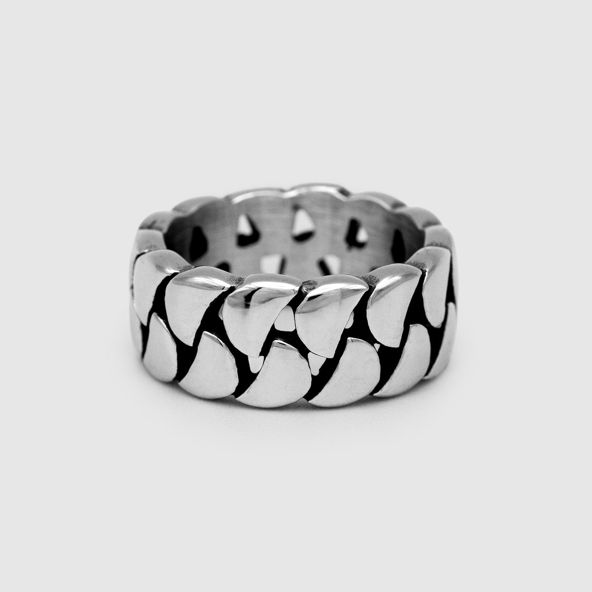 Chunky Cuban Ring - Silver | Statement Band Ring | Waterproof | DOMNO ...