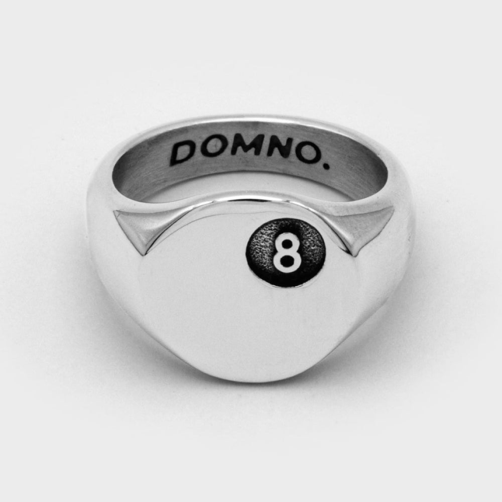 Minimal 8 Ball Ring – Silver | Streetwear Aesthetic | – Domno Vintage