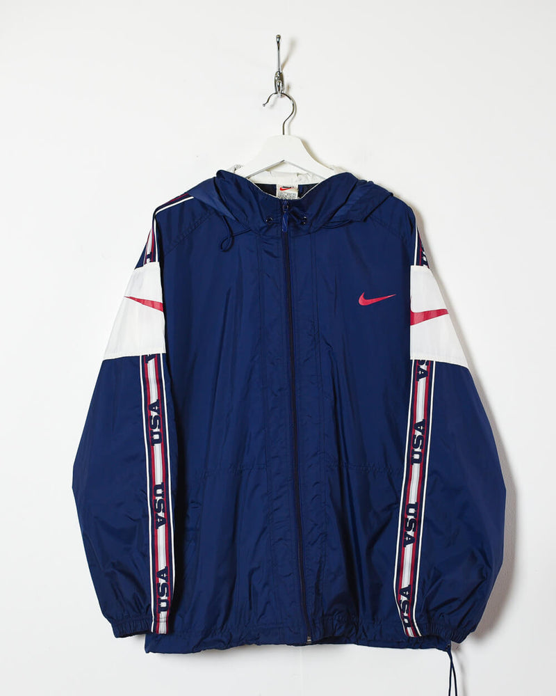 Vintage 90s Navy Nike Windbreaker Jacket - Large Nylon– Domno Vintage