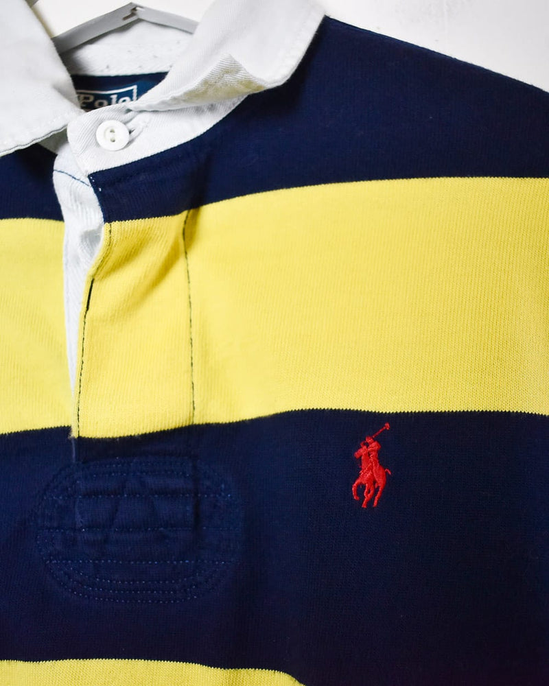 Vintage 90s Yellow Polo Ralph Lauren Rugby Shirt - Small Cotton– Domno Vintage